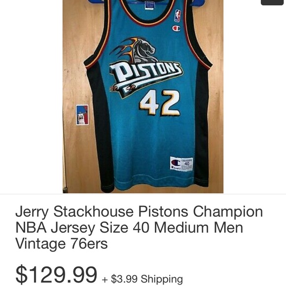 Champion | Shirts & Tops | Rare Detroit Piston Jerry Stackhouse Jersey ...